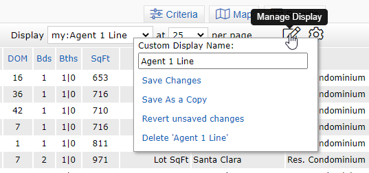 How to set up a Custom Display from the Search Results Page