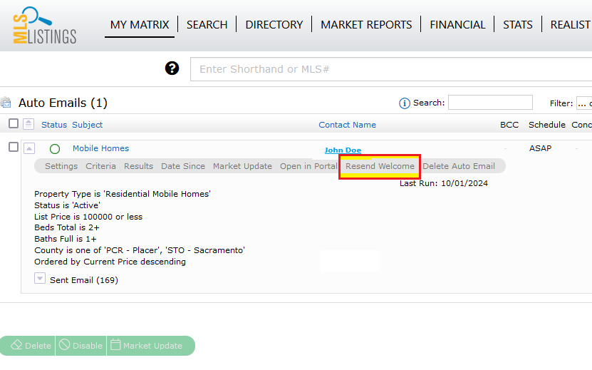 How To Reactivate a Disabled Auto Email and modify.